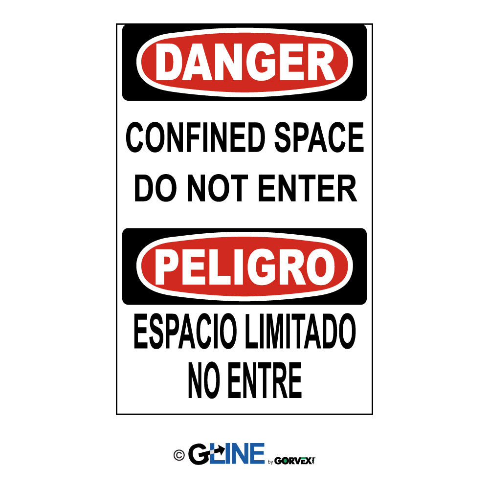 Confined Space Do Not Enter Bilingual Sign - Gorvex.com