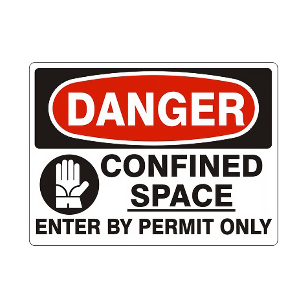 Pictogram Confined Space Enter Permit Sign - Gorvex.com