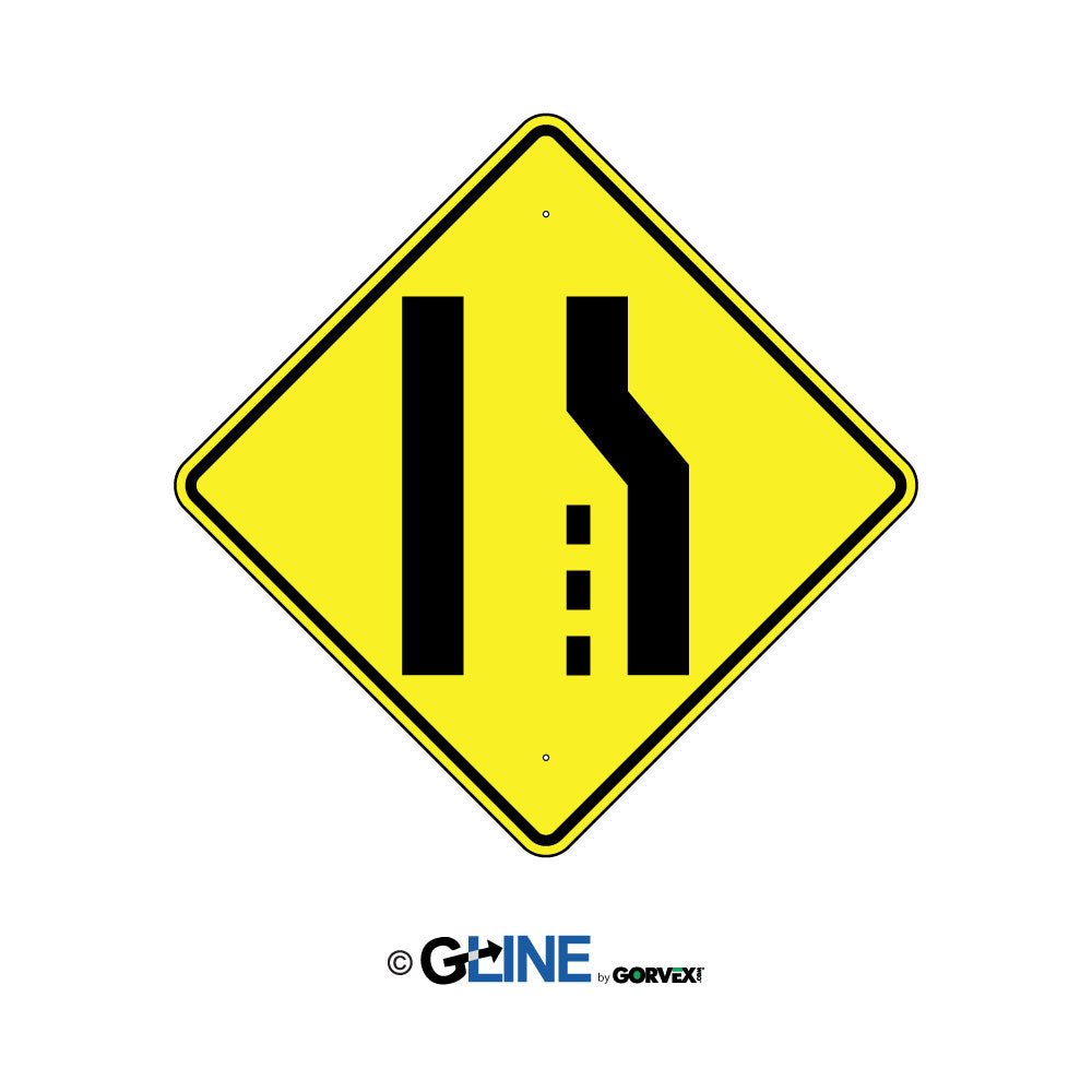 Left Lane Ends Symbol Sign - Gorvex.com