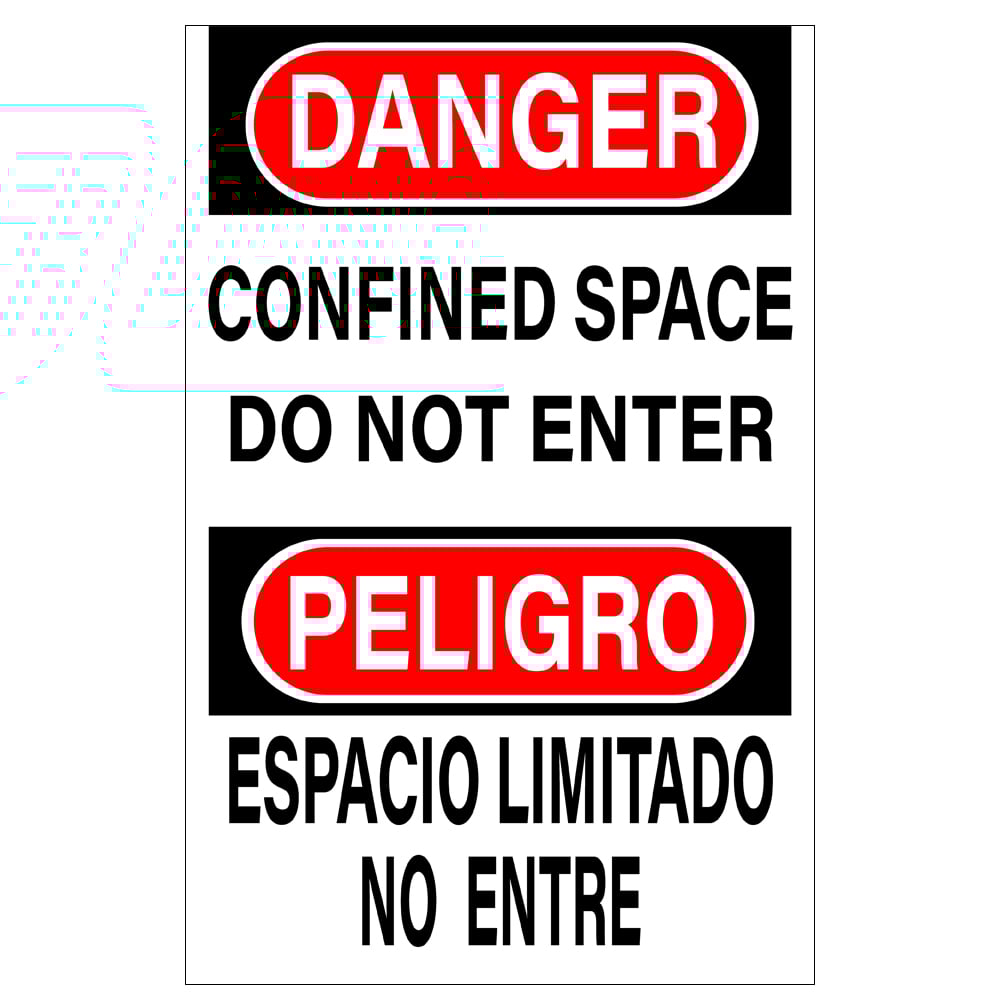 Confined Space Do Not Enter Bilingual Sign - Gorvex.com